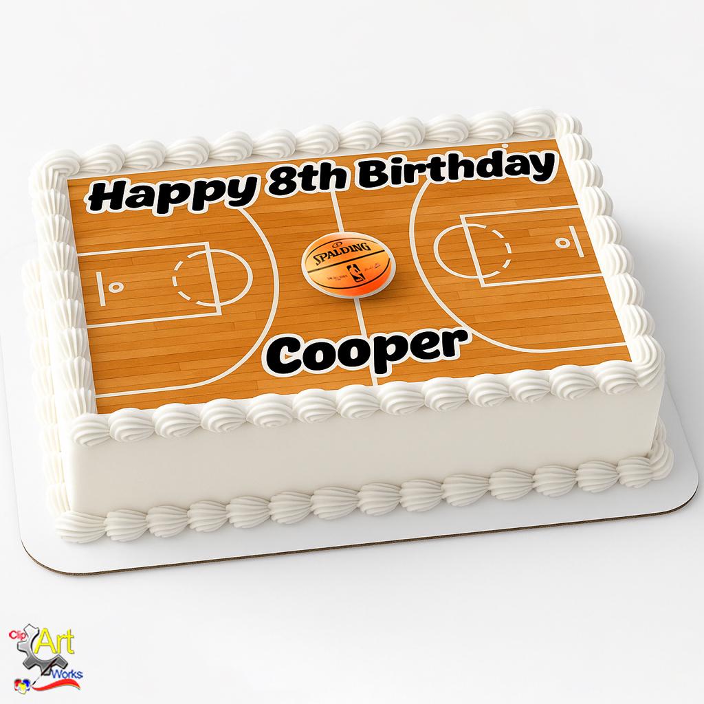 Basketball Court Cake Topper Image, Digital Download Birthday Party ...