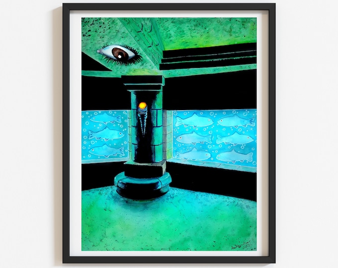 Weird Art Print With Eye - Psychedelic Gift - Liminal Space - Bizarre ...