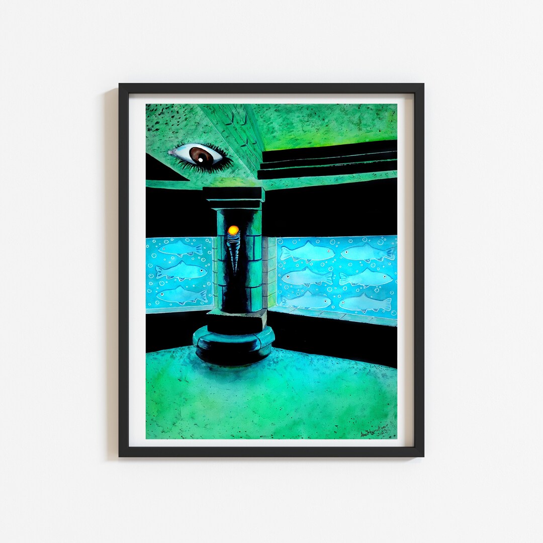 Surreal Eye Art Print – Dreamcore Fish Tank, Liminal Space Poster - Etsy