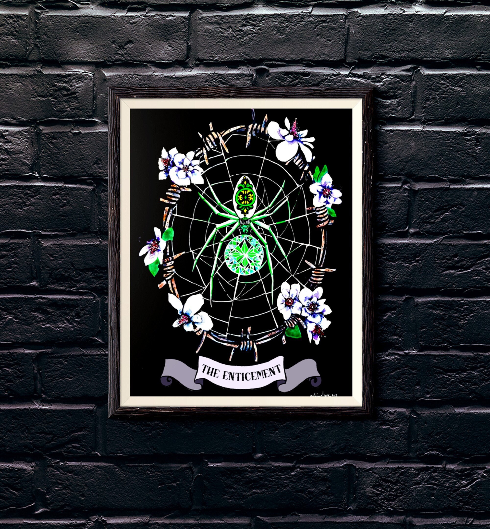 Spider Tarot Poster Dark Aesthetic Art Print Weird Green - Etsy