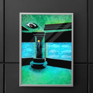Weird Art Print With Eye - Psychedelic Gift - Liminal Space - Bizarre ...