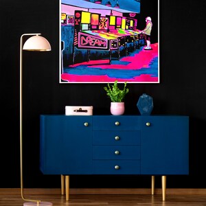 80s Arcade Art Print - Retro Arcade - Game Room Poster - 80s Neon Art ...
