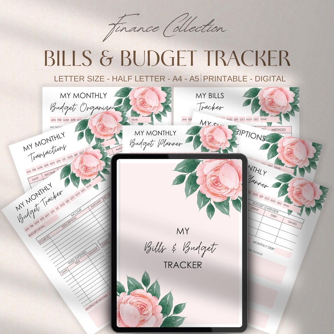 Pink Bill & Budget Tracker: Finance Journal Printable (digital Download ...