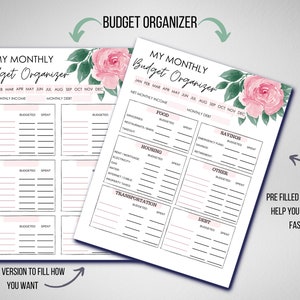 Pink Bill Tracker, Monthly Bill Tracker, Bill Organizer With Monthly ...