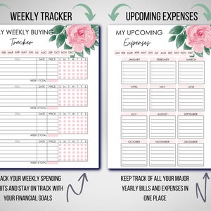 Pink Bill Tracker, Monthly Bill Tracker, Bill Organizer With Monthly ...
