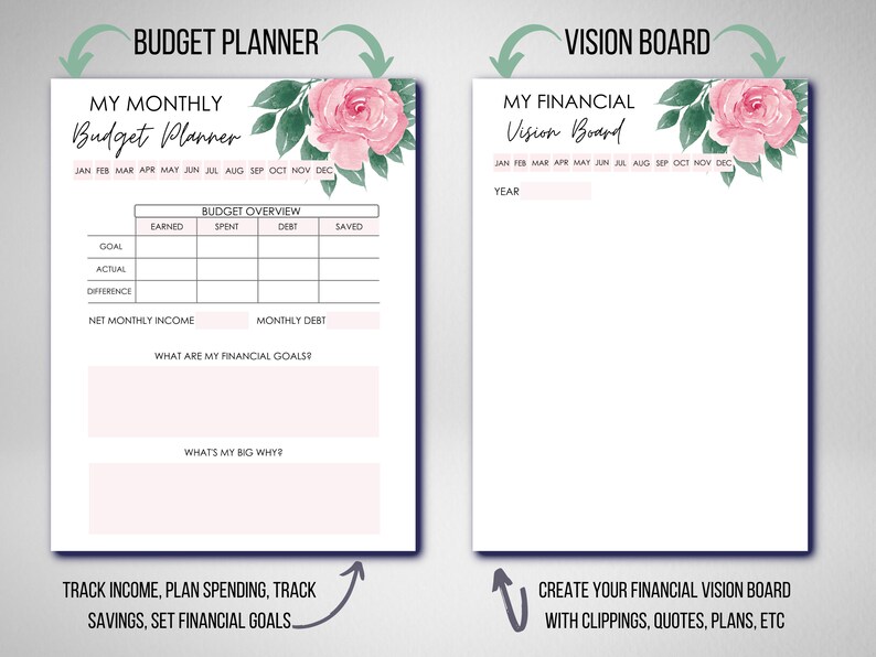 Pink Bill Tracker Monthly Bill Tracker Bill Organizer With - Etsy