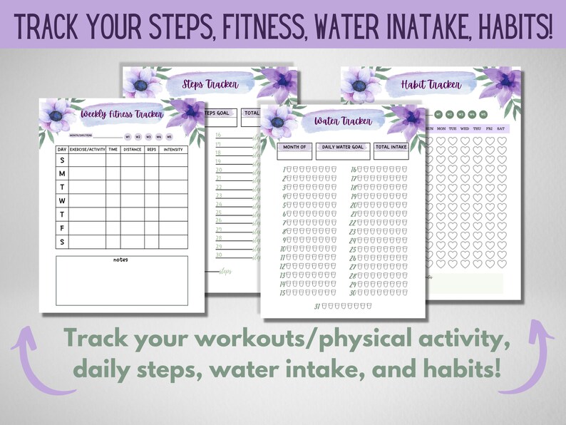 Purple Lavender Weight Loss Journal Purple Flower Weight Loss - Etsy UK