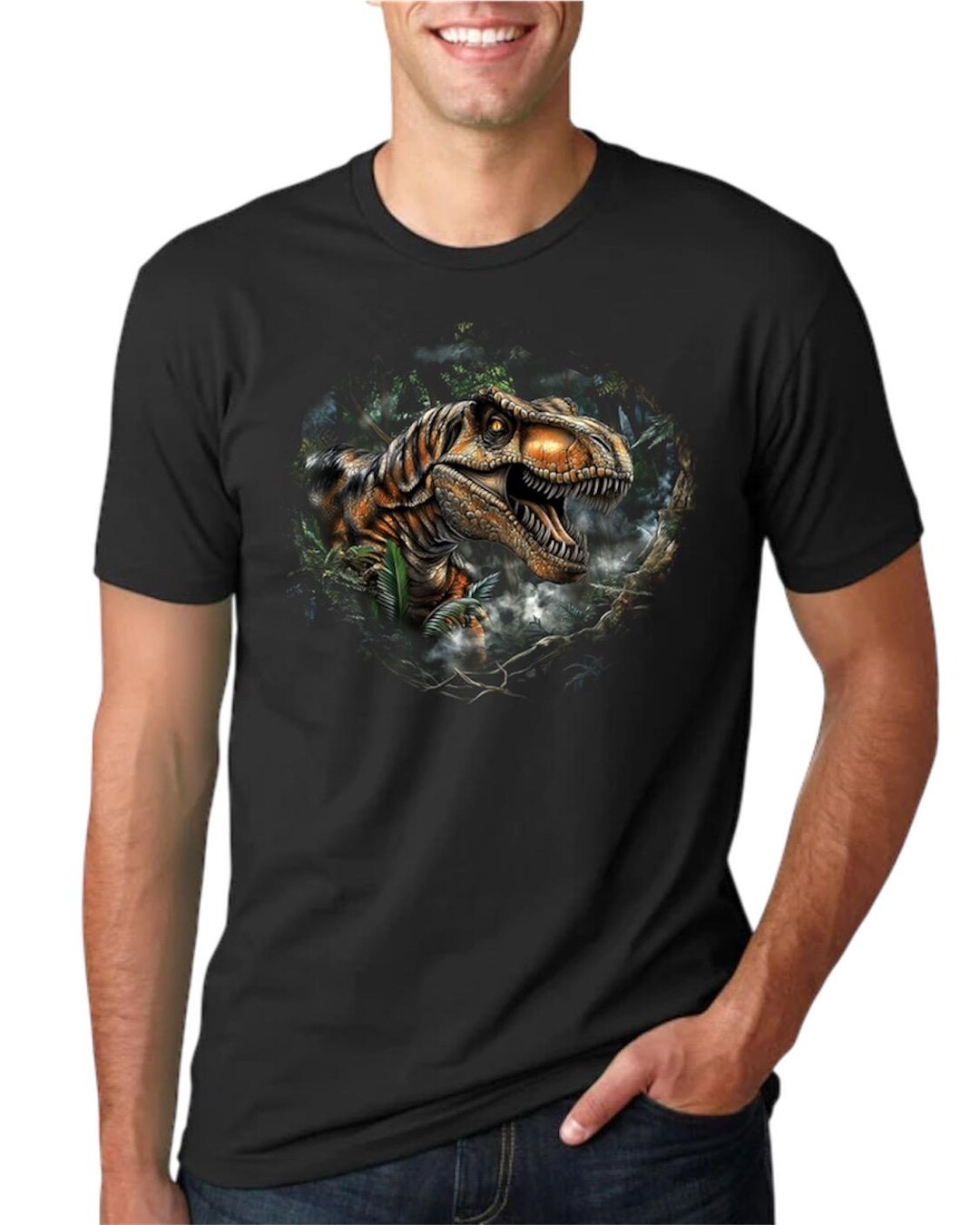 Roaring T-rex Fury Graphic T-shirt – Unleash the King of Dinosaurs! - Etsy