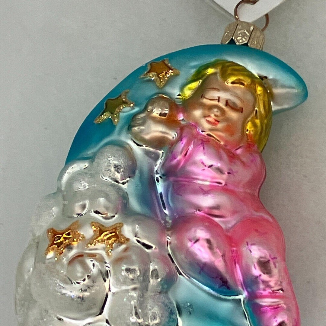 Vintage New Christopher RADKO 1999 MOON SNUGGLES 99-201-0 Glass Baby ...