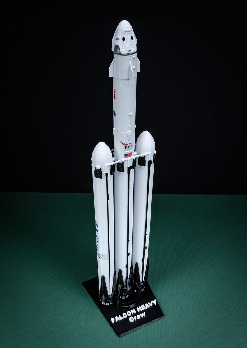 FALCON HEAVY Crew Plastic Model Rocket Spacex NASA | Etsy FALCON HEAVY Crew Plastic Model Rocket Spacex NASA | Etsy