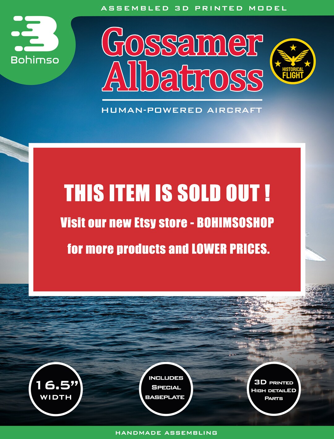 GOSSAMER ALBATROSS Plastic Model Human-powered Aircraft Aircraft ...