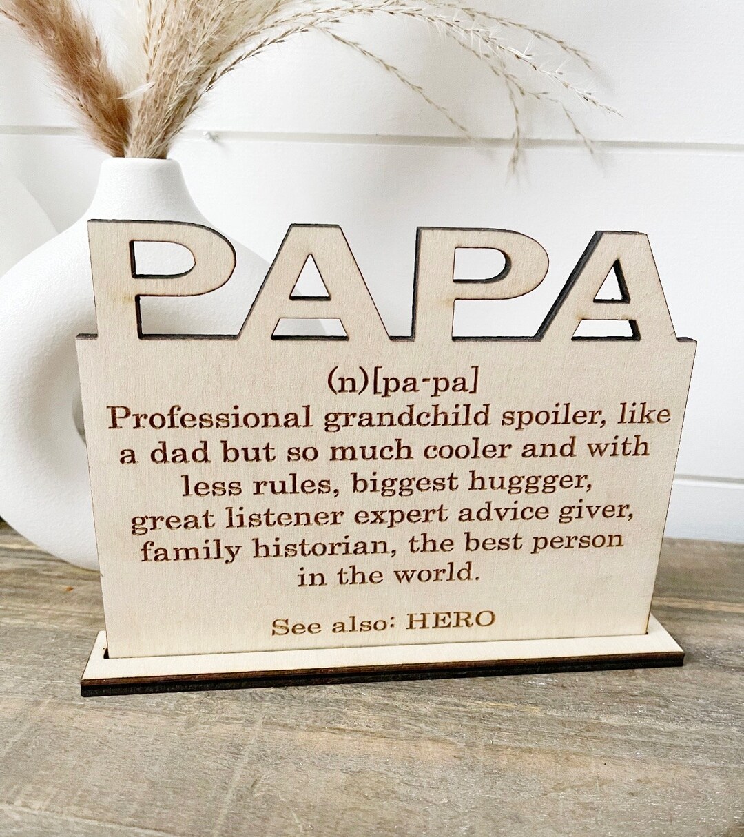 Papa Definition Standing Wooden Plaque, Papa Standing Plaque - Etsy