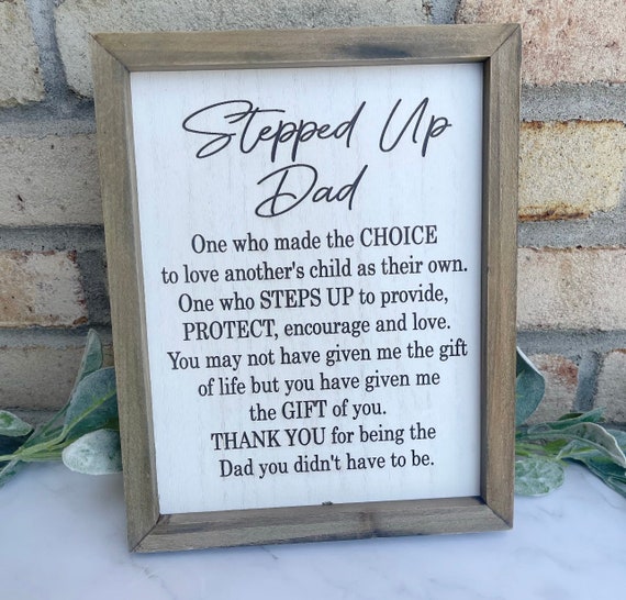 Step Dad Sign Signs for Step Dad Stepped up Dad Sign Signs | Etsy