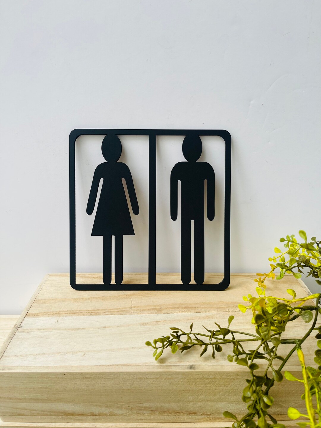 Bathroom Figures Sign, Restroom Figures Cutout Sign - Etsy