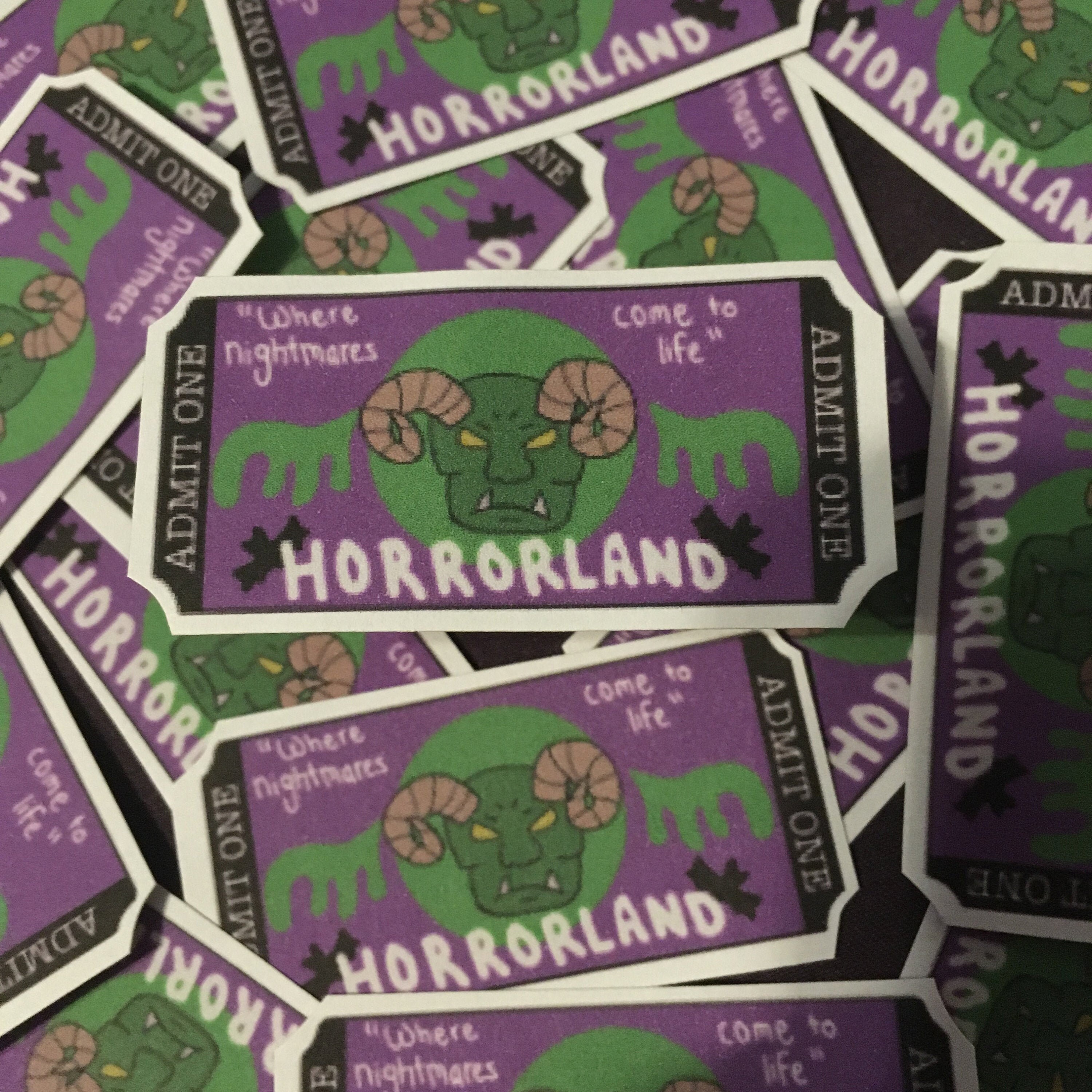 Goosebumps Sticker Horrorland Admit One Ticket - Etsy