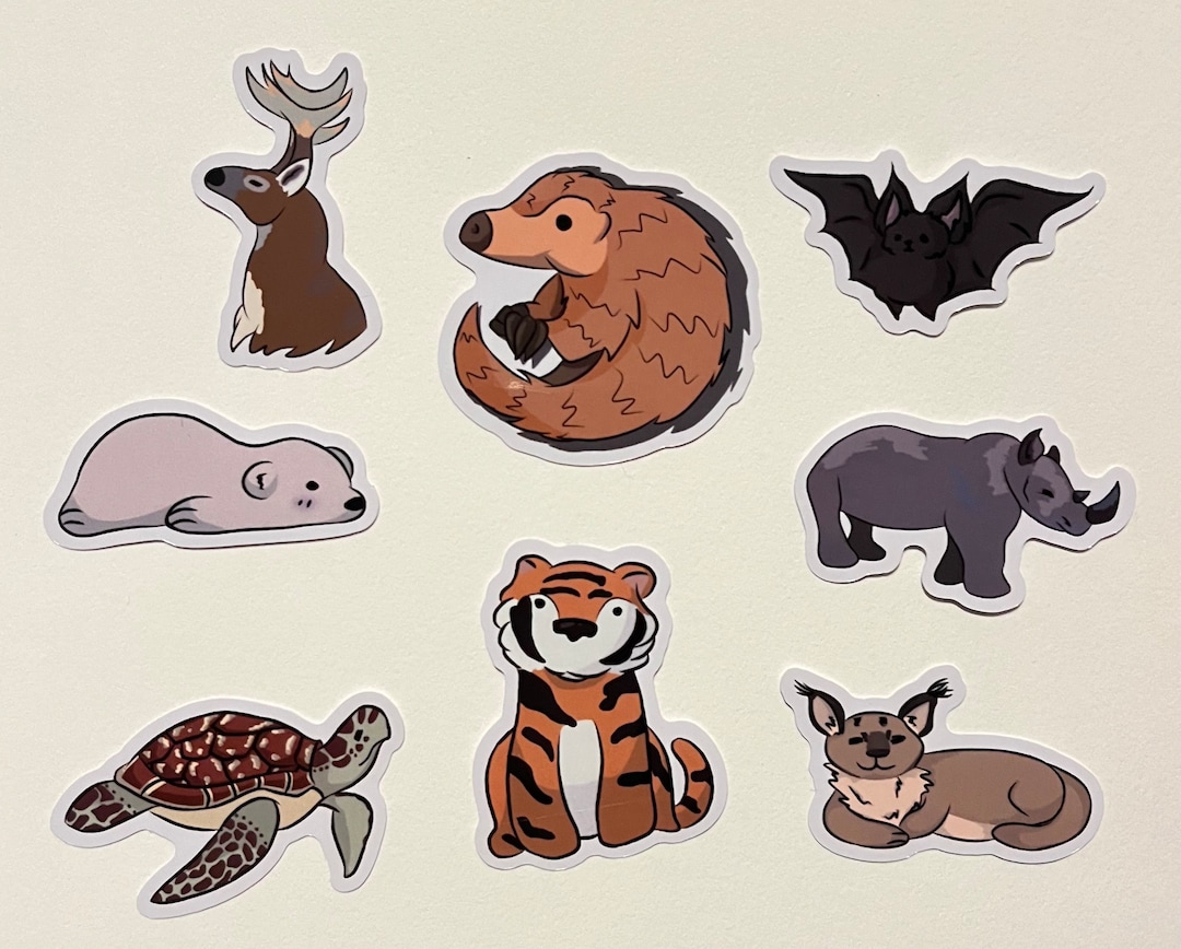 Endangered Species - Wildlife - Waterproof Vinyl Stickers - Cute ...