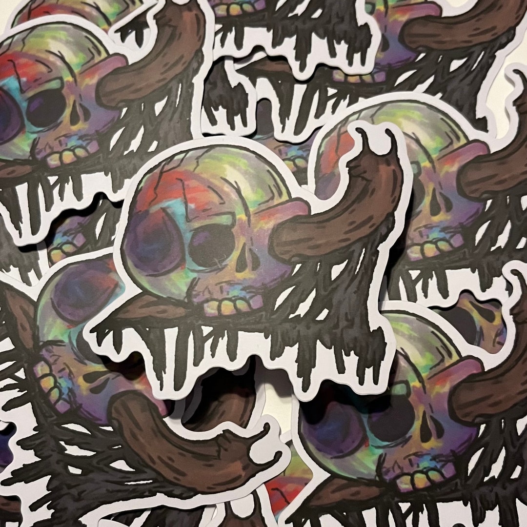 Skull Snail - Colorful Creepy - Spooky Season - Matte Vinyl Sticker ...
