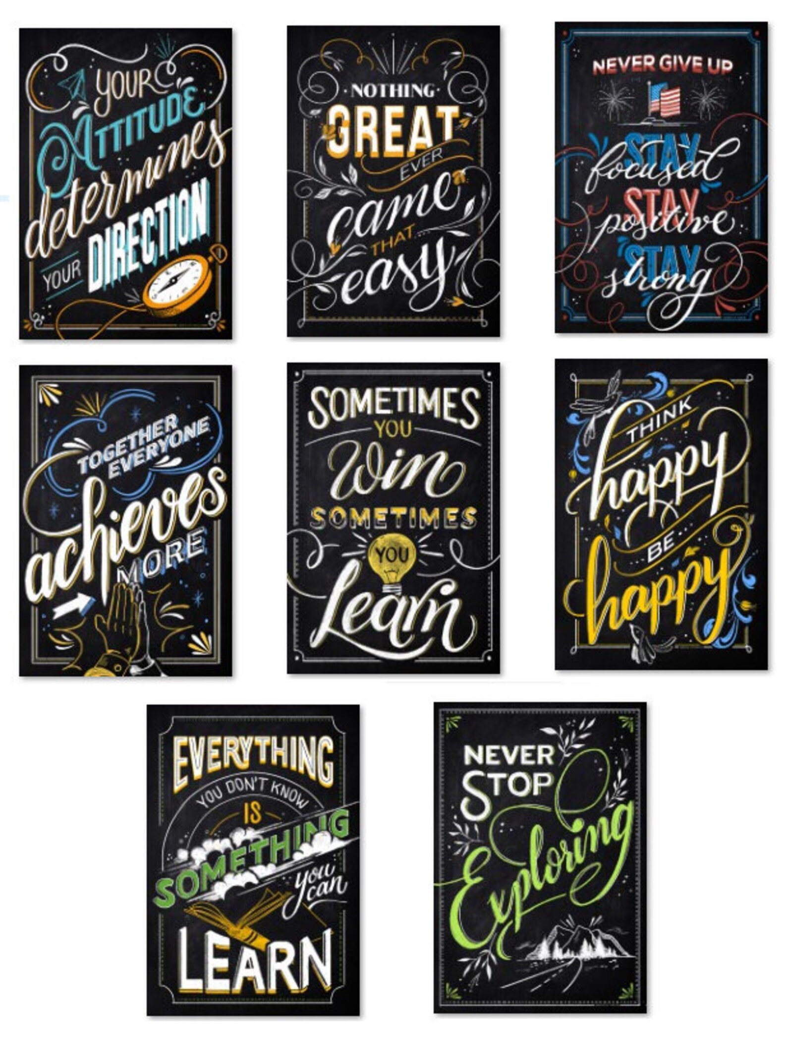 Kapi Inspirer 16 Pieces Motivational Classroom Wall Posters ...