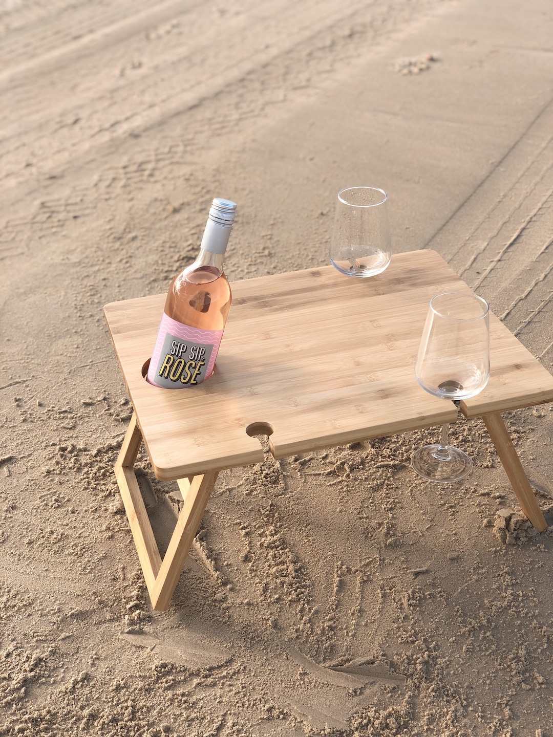 Wine Table Personalised Wooden Cheese & Wine Table Mini Picnic Table ...