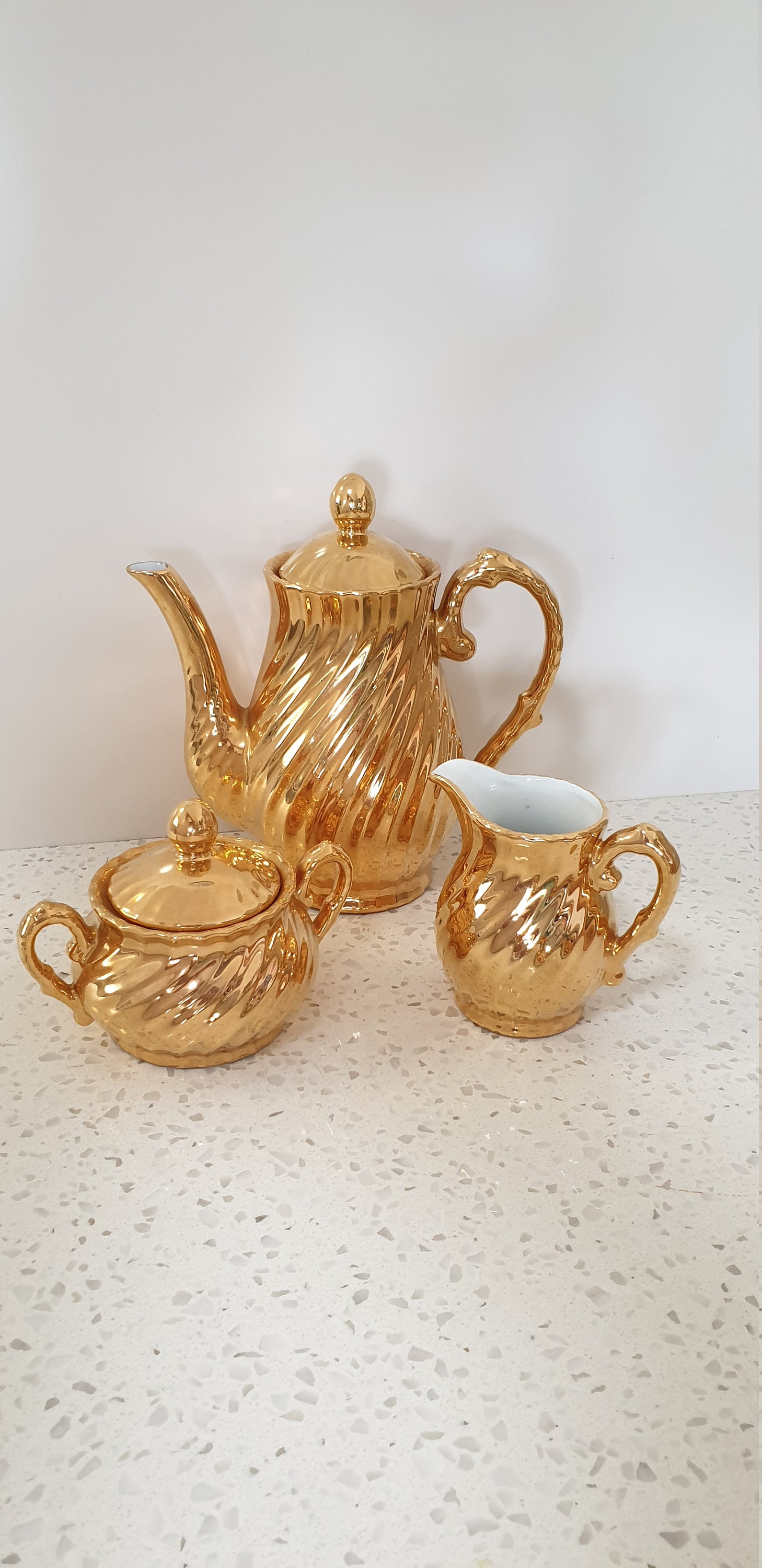 St Kilda 22 Carat Gold Plated Coffee Set - Etsy Australia