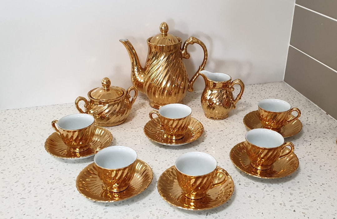 St Kilda 22 Carat Gold Plated Coffee Set - Etsy Australia