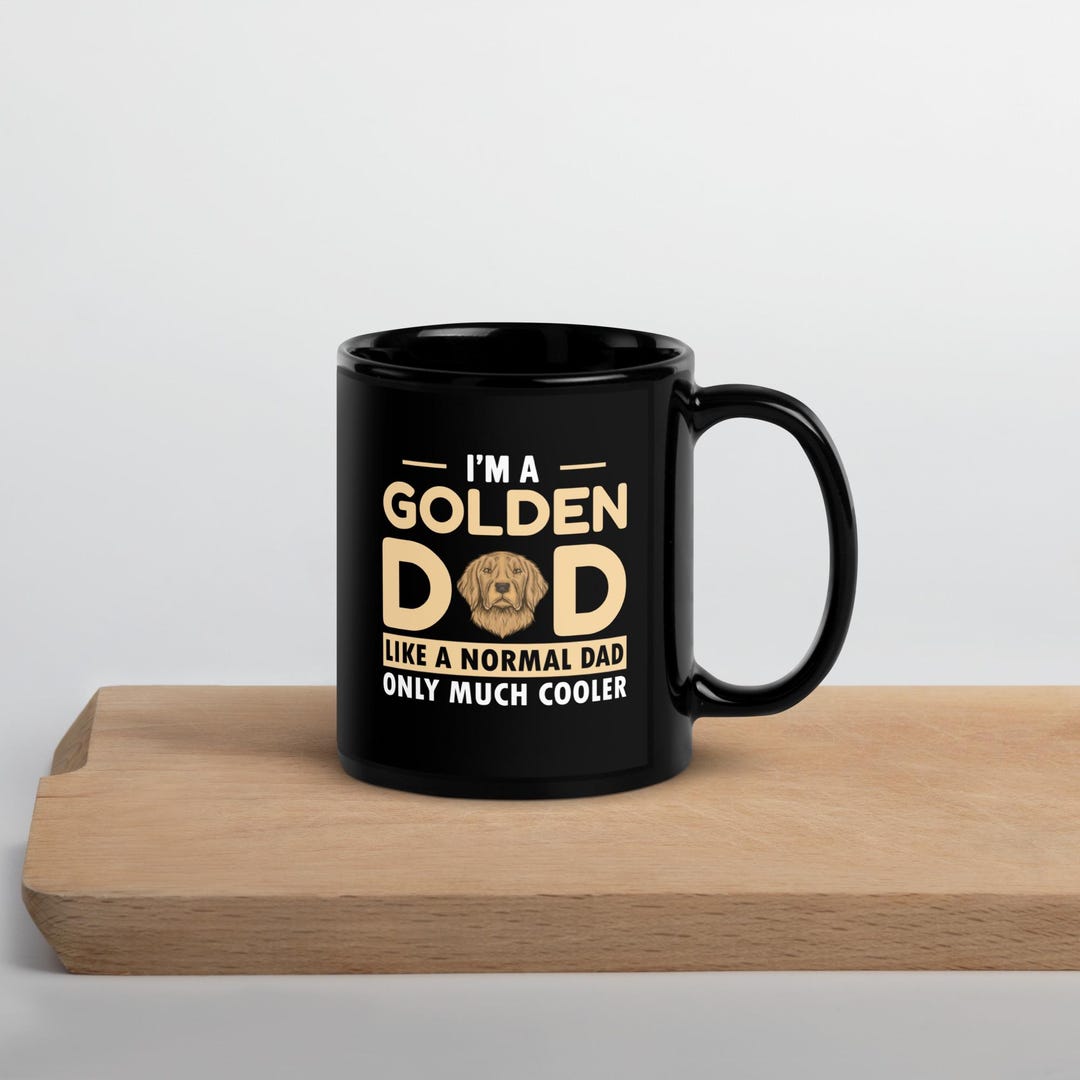 I'm a Golden Retriever Dad Design Black Glossy Mug - Etsy