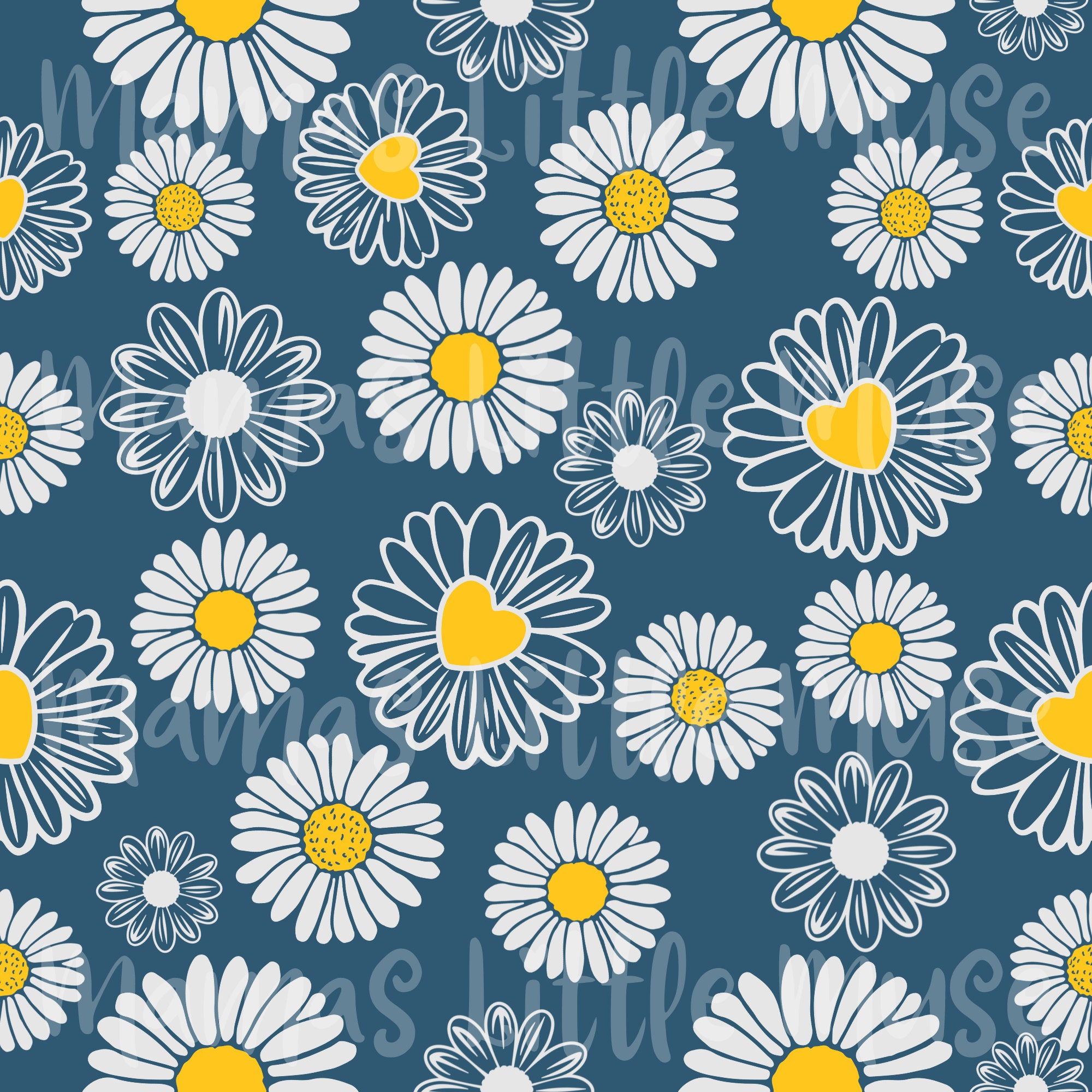Vintage daisy seamless file .Vintage seamless summer pattern. Art ...