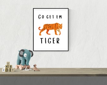 Go Get Em Tiger Printable - Etsy