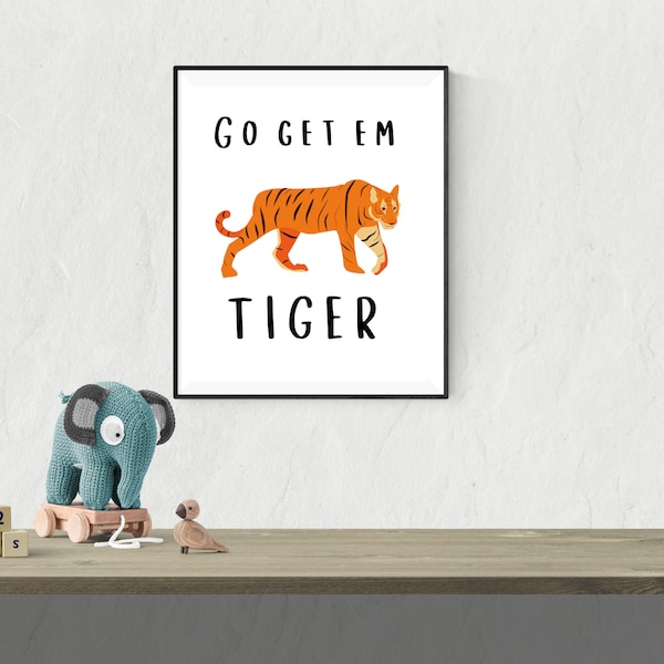 Go Get Em Tiger Printable - Etsy