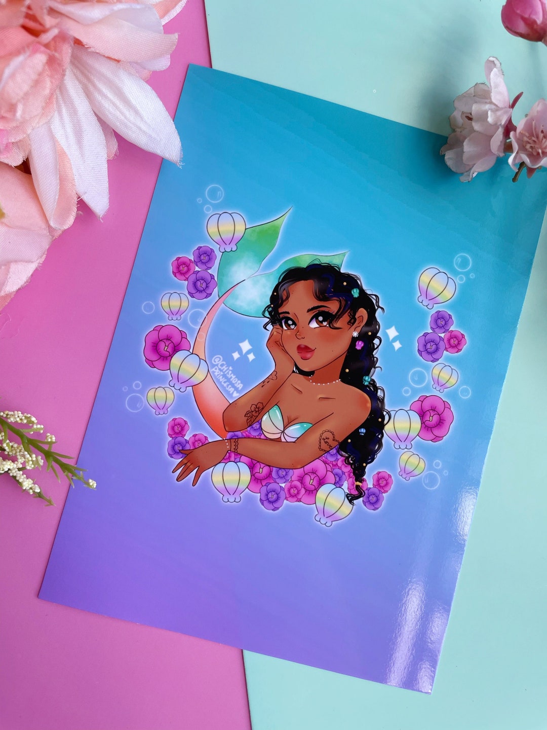 La sirena latina / Mermaid Babe / Mermaid Art para tu pared / - Etsy México
