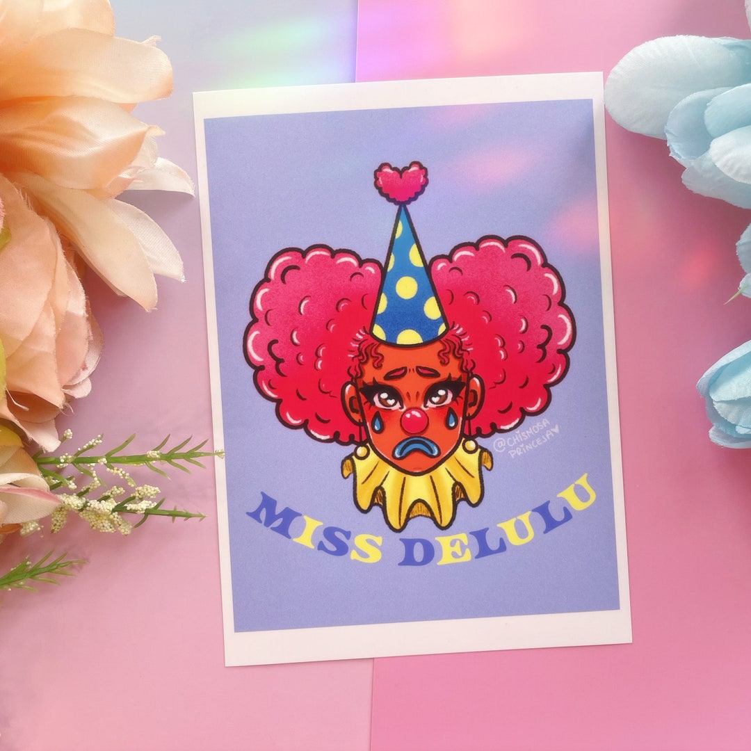 Glossy Delulu Print / Miss Delulu / Delusional Girl Artwork / Prints ...