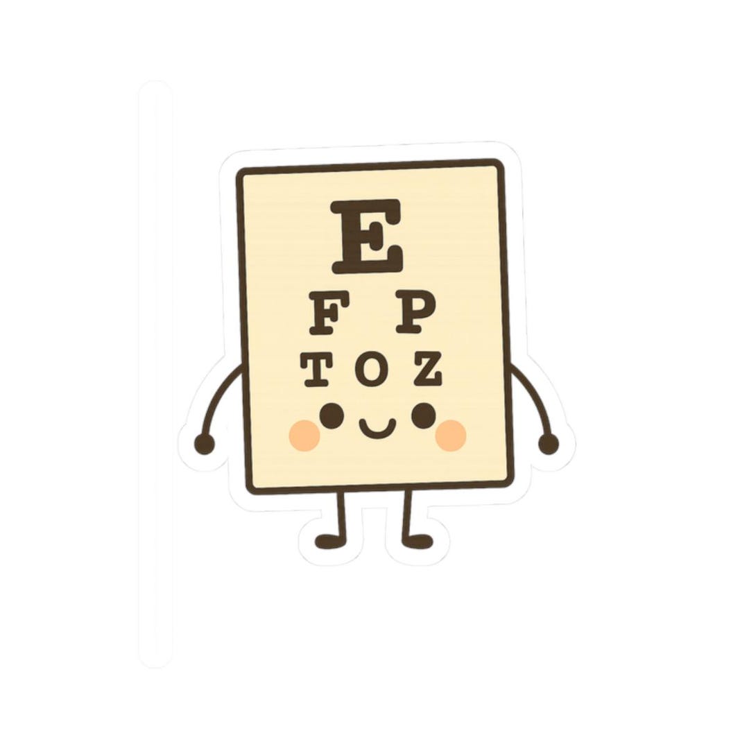 Kawaii Eye Chart Sticker - Etsy