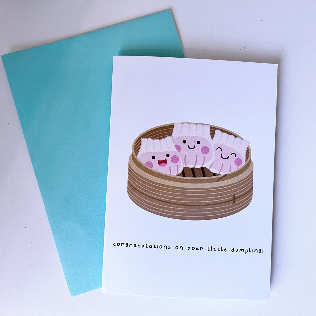 Congratulations Dumpling Card greeting Card, Food Pun Card, Cute Card ...