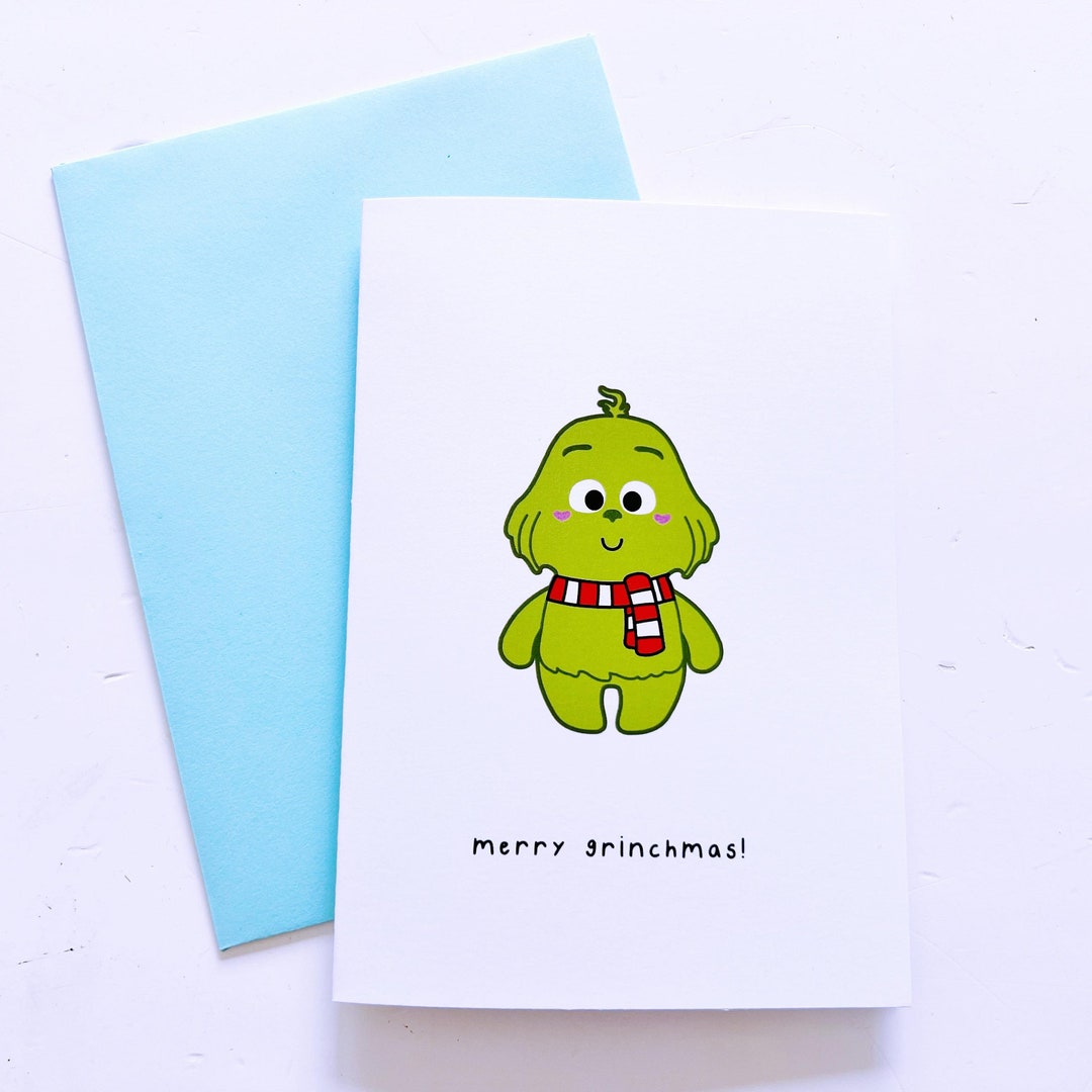 Cute Grinch Christmas Card | (merry Grinchmas, Greeting Card, Christmas ...