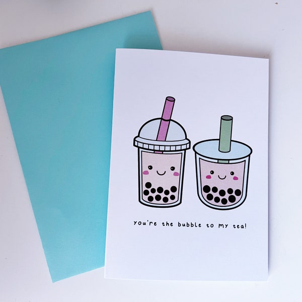 Bubble Tea Card - Etsy Australia