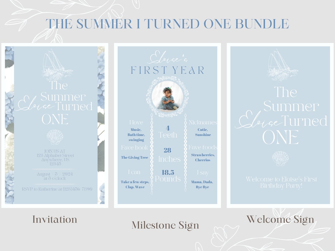 The Summer I Turned One Birthday Bundle, the Summer I Turned Pretty ...