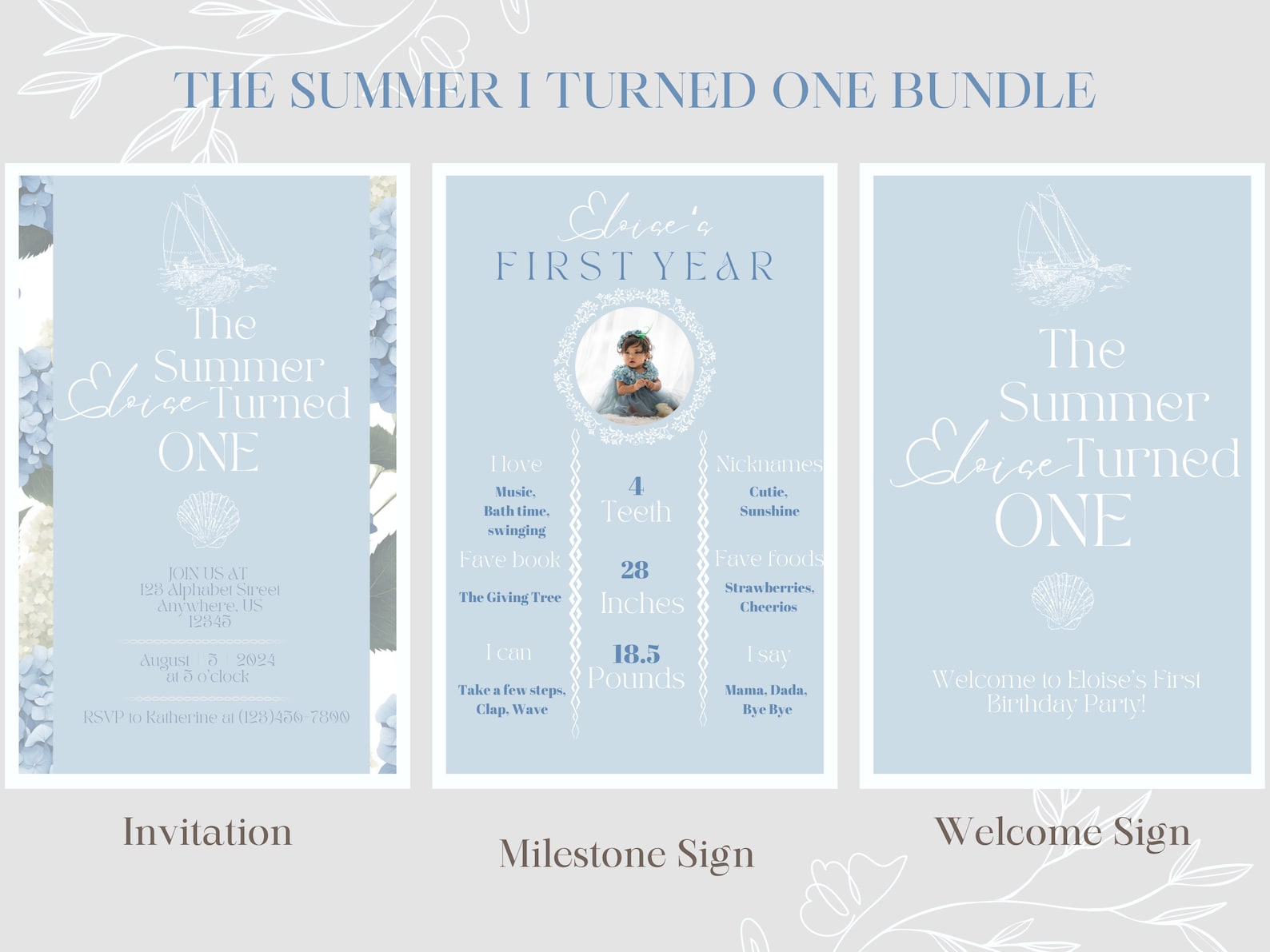 The Summer I Turned One Birthday Bundle, the Summer I Turned Pretty ...