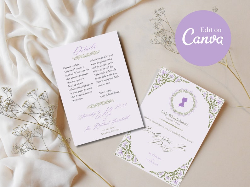 Bridgerton Tea Party Invitation, Bridgerton Themed Party Invitation ...