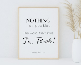 Quotable Wall Art Audrey Hepburn Quote Love Wall Art Love - Etsy