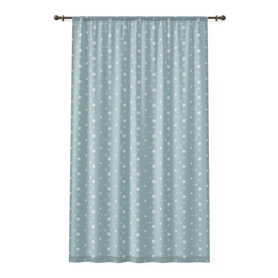 Sheer Window Curtain, Star Print Window Curtain, Home Decor, Boy's ...
