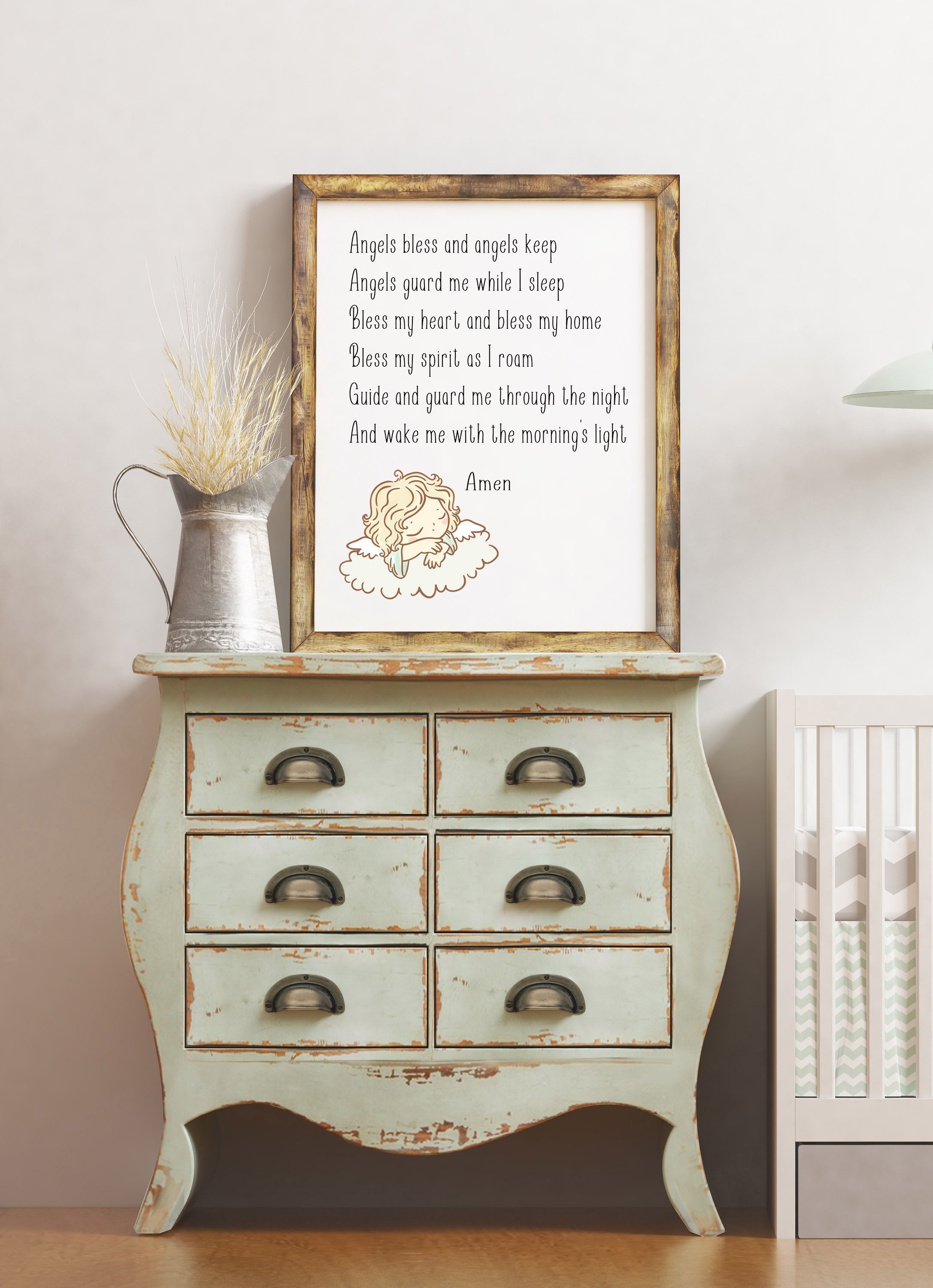 Guardian Angel Prayer Art Print Wall Art Nursery Decor - Etsy