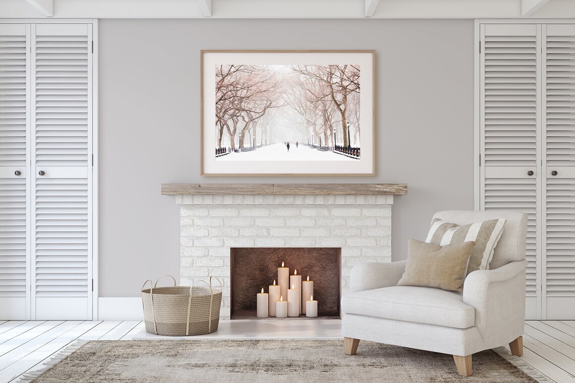 Central Park in Winter, Snow in Central Park, Large Art Print, Canvas ...