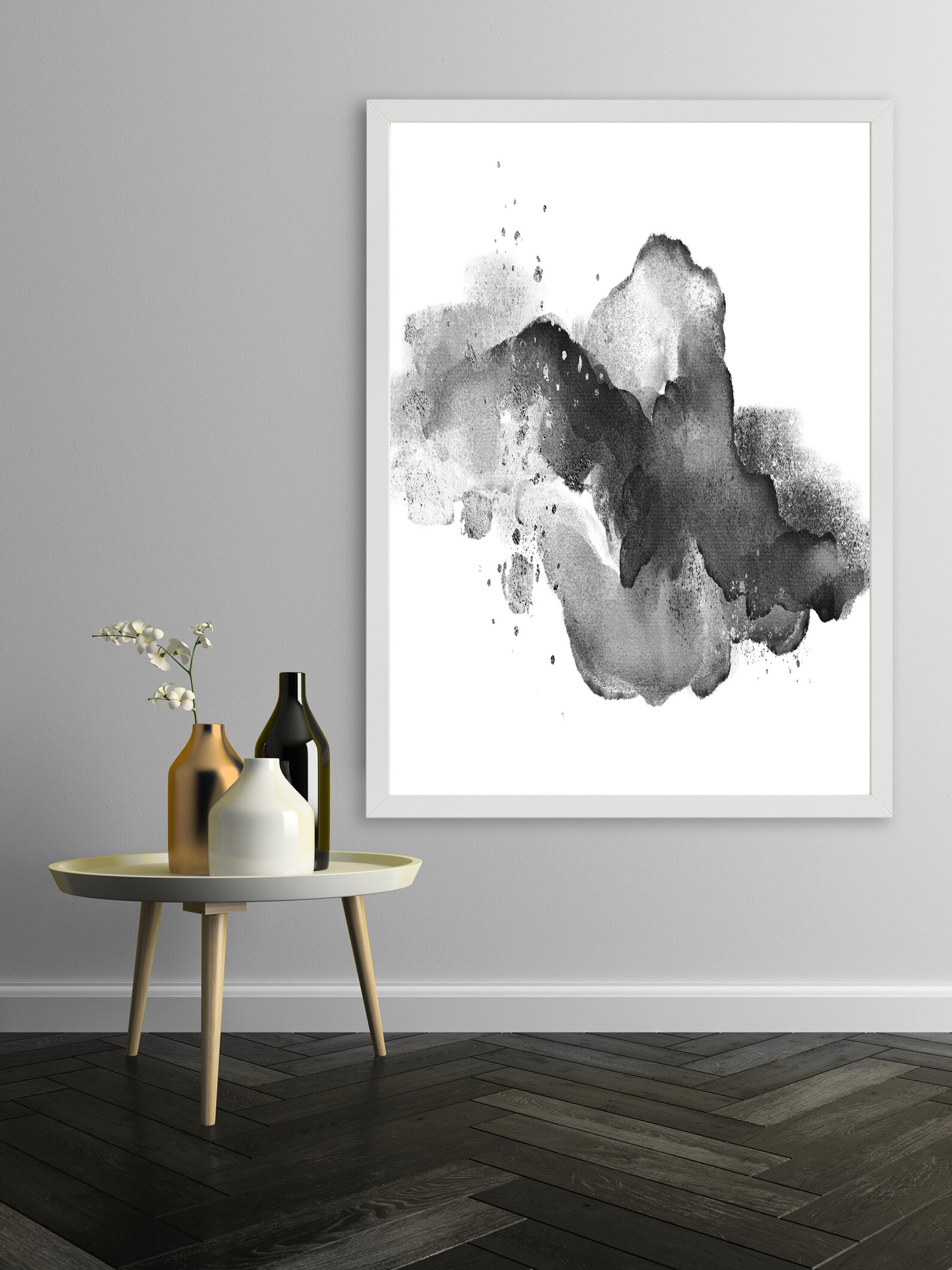 Abstract Art Print, Modern Art, Black and White Abstract Painting ...