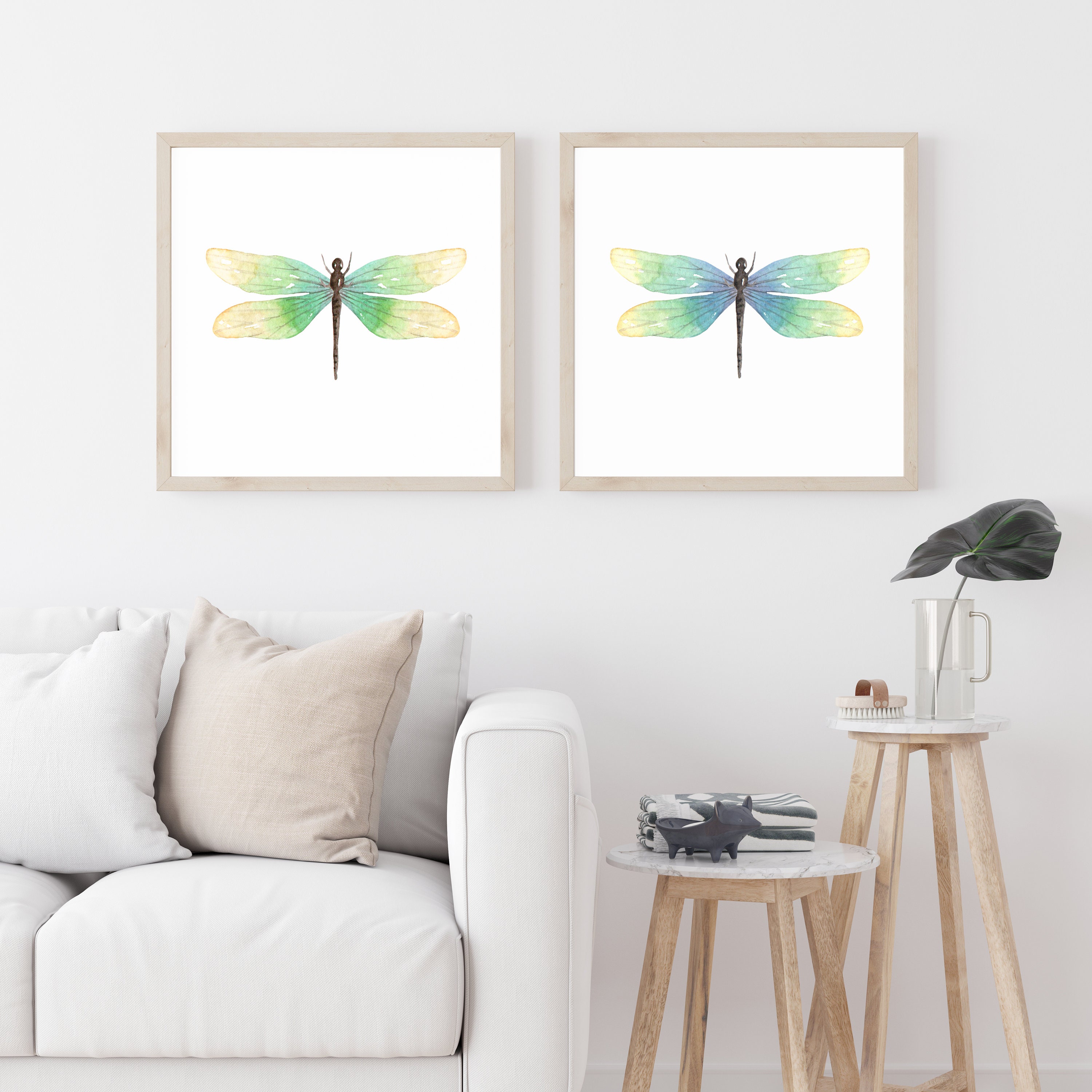 Dragonfly Art Prints, Watercolor Dragonflies, Printable Wall Art, Home ...