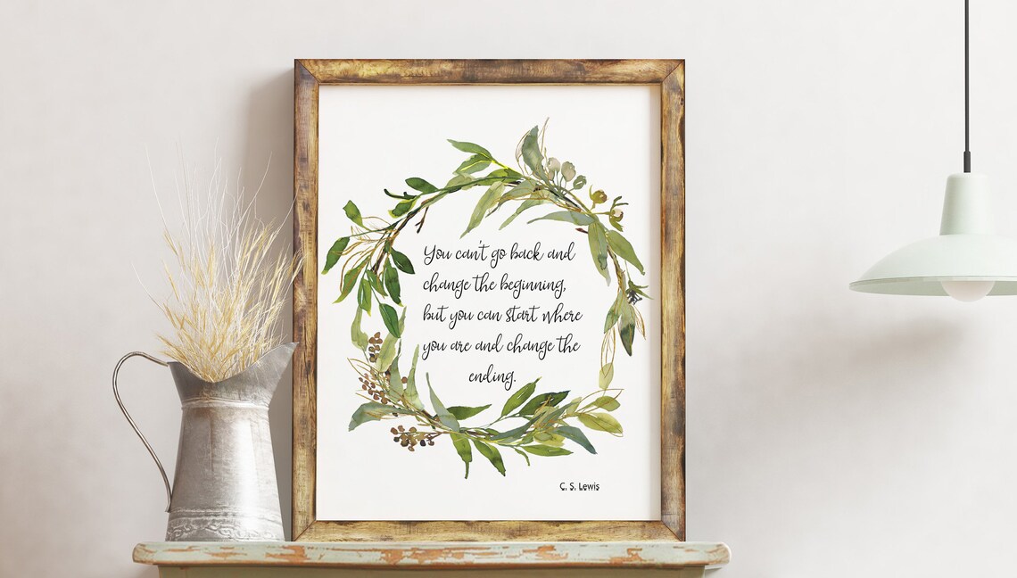 Inspirational Quote Art Print Printable Wall Art Watercolor | Etsy