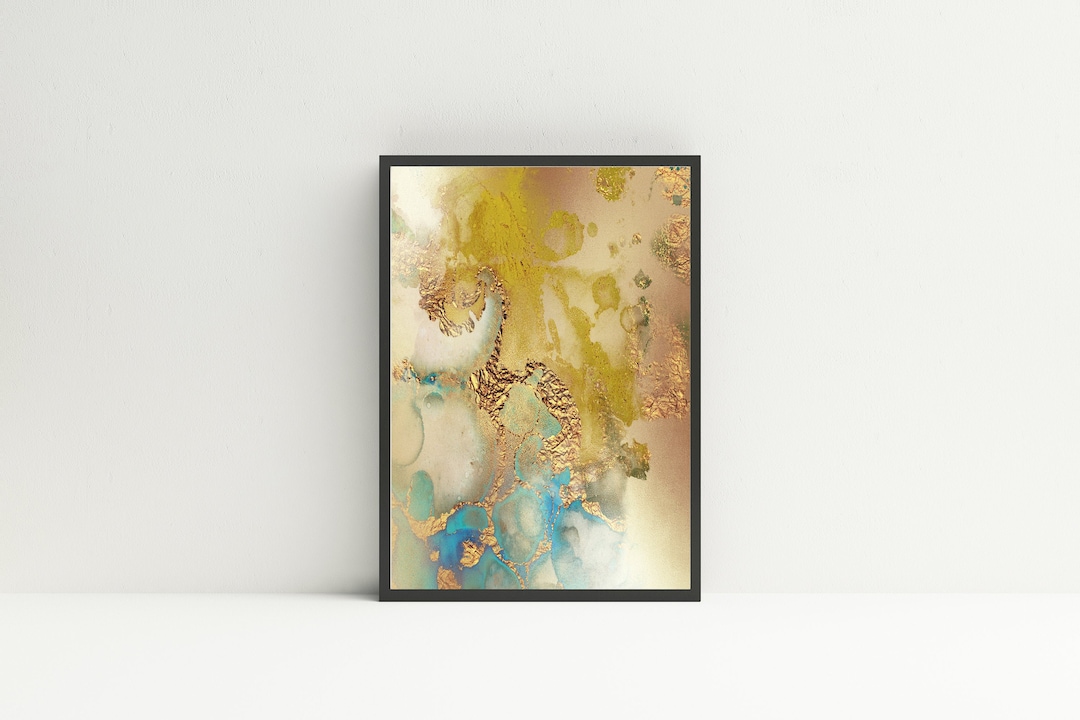 Gold Abstract Art Print, Modern Art, Gold Contemporary Art, Wall Art ...