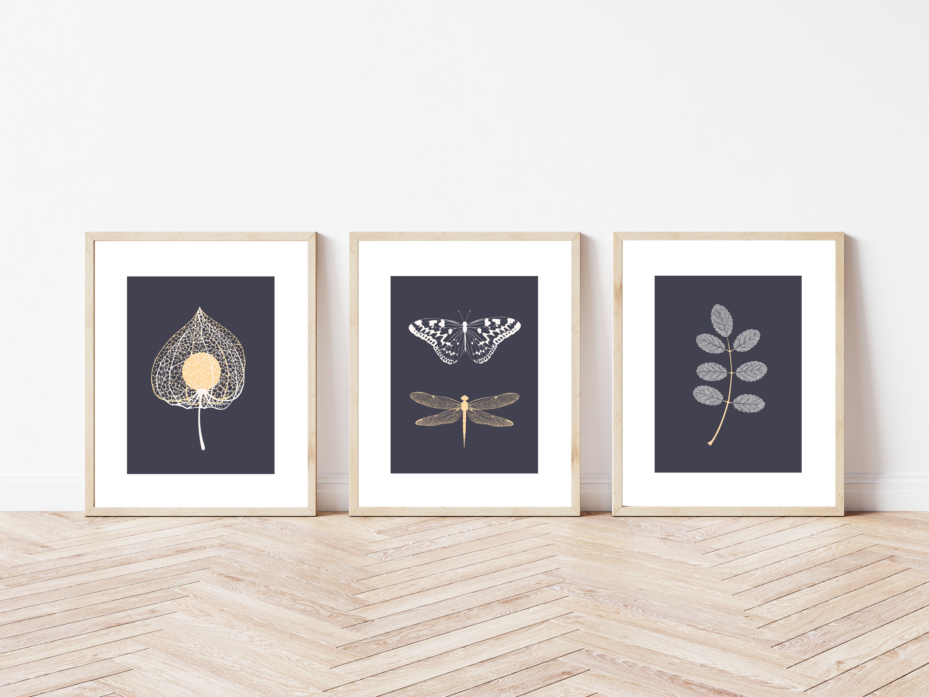 Skeleton Leaf and Insect Art Prints Skeleton Leaf Art Set - Etsy