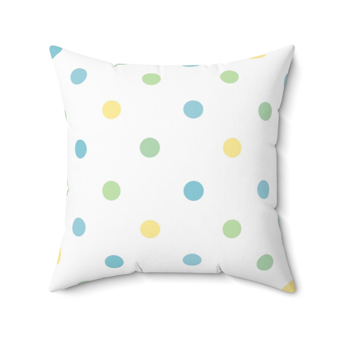 Polk-a-dot Pillow Cover, Blue, Gree & Yellow Polka Dots, Boy's Nursery ...