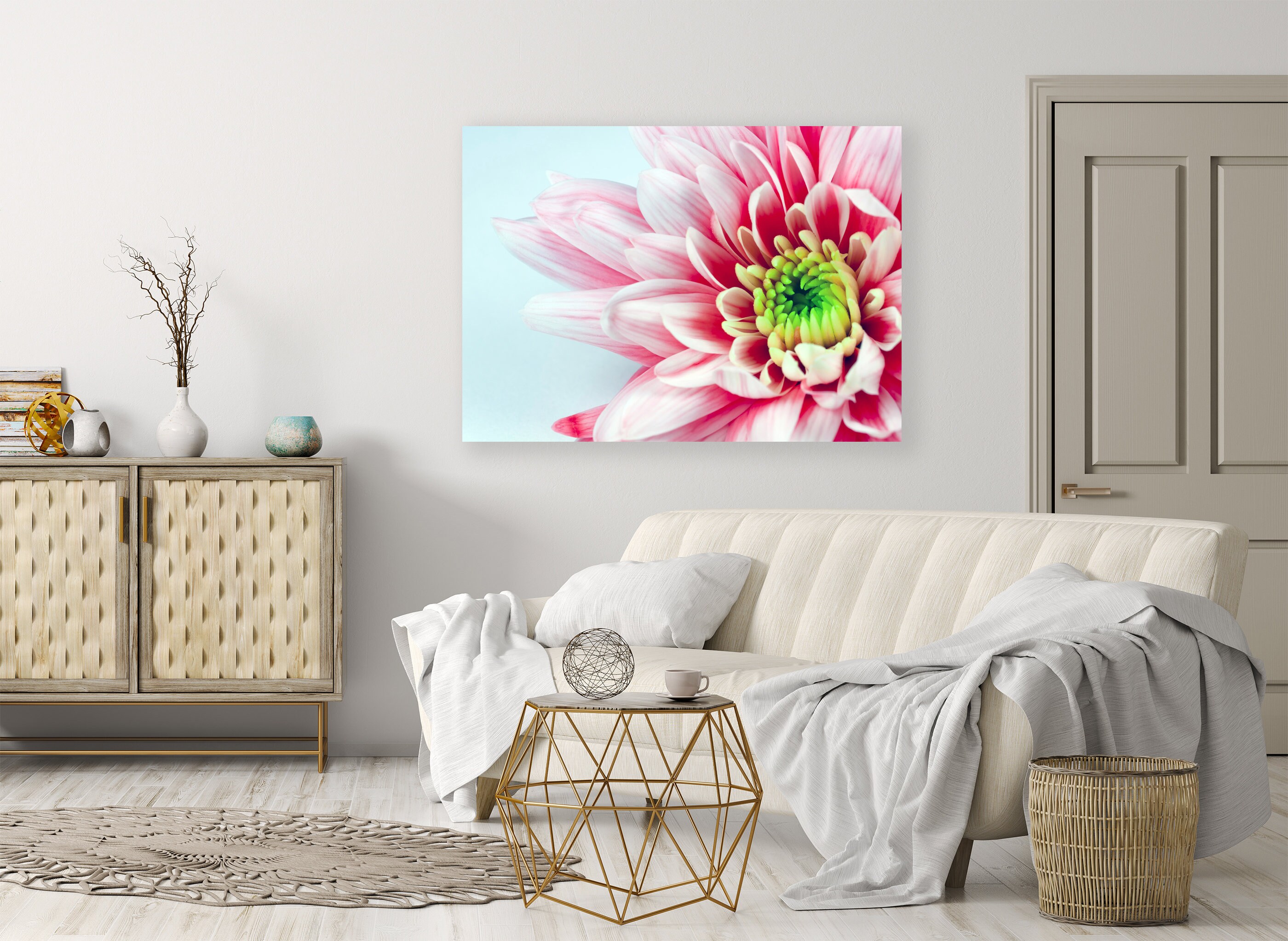 Pink Floral Wall Art Large Canvas Art Large Flower Photo - Etsy