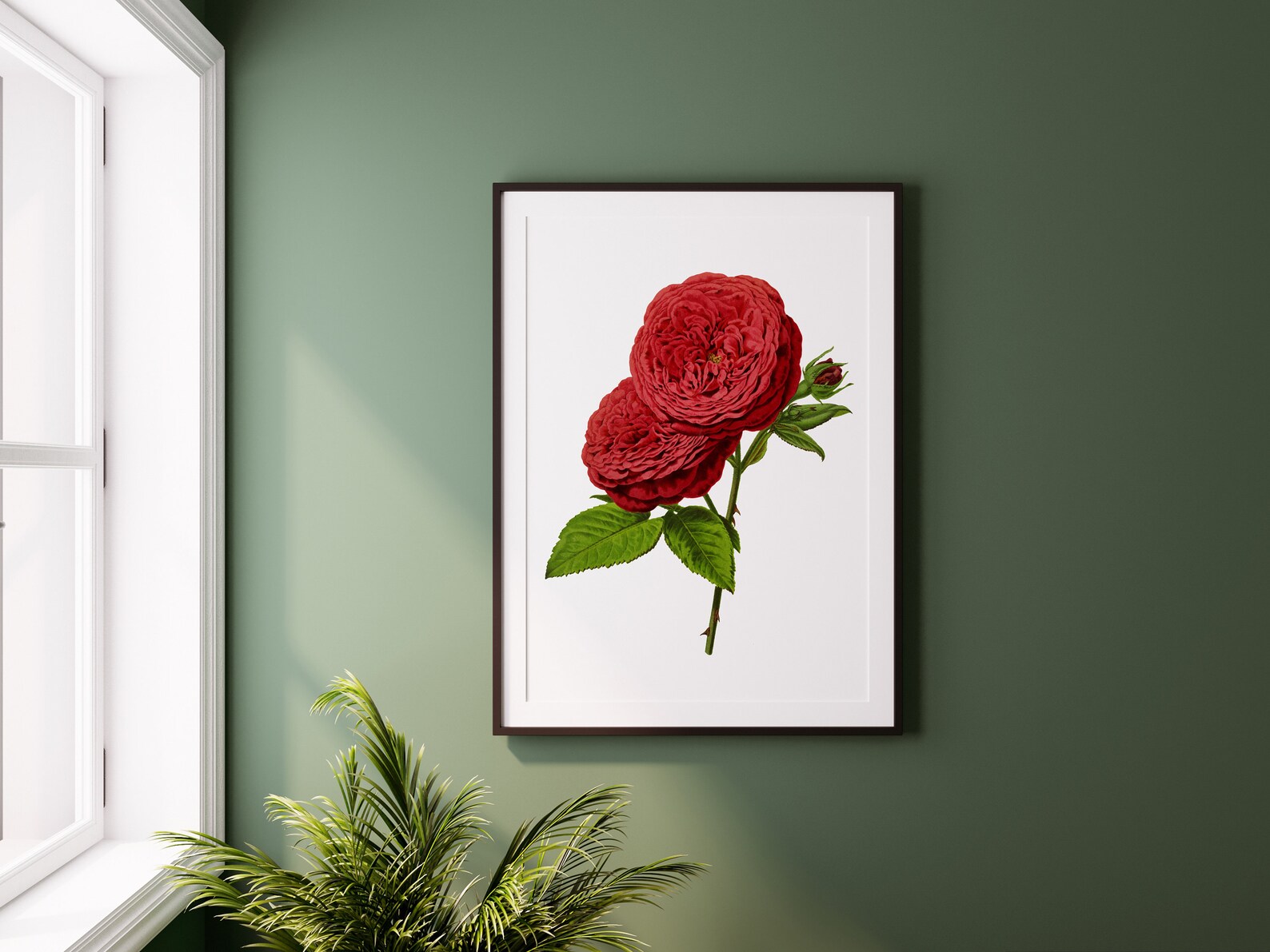 Rose Art Print, Printable Wall Art, Red Rose, Flower Wall Art, Home ...